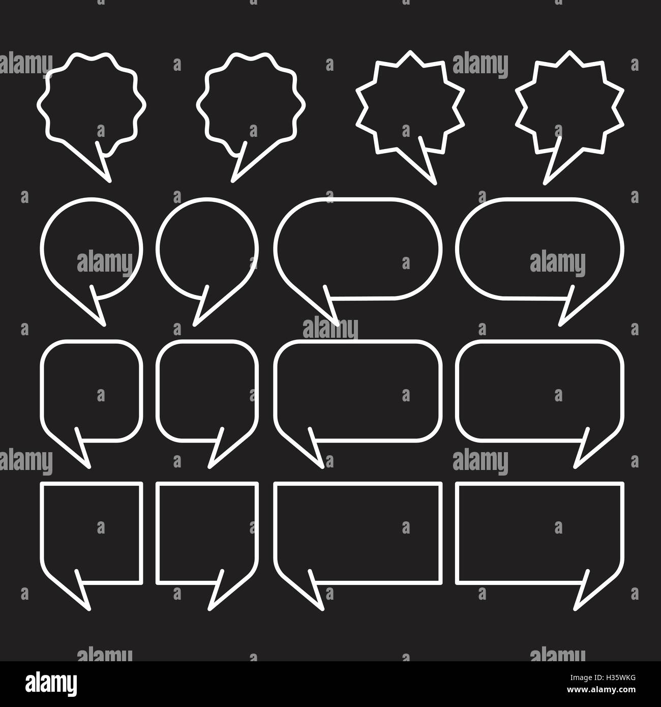 [EPS10] white line speech bubbles set vector illustration Stock Vector ...