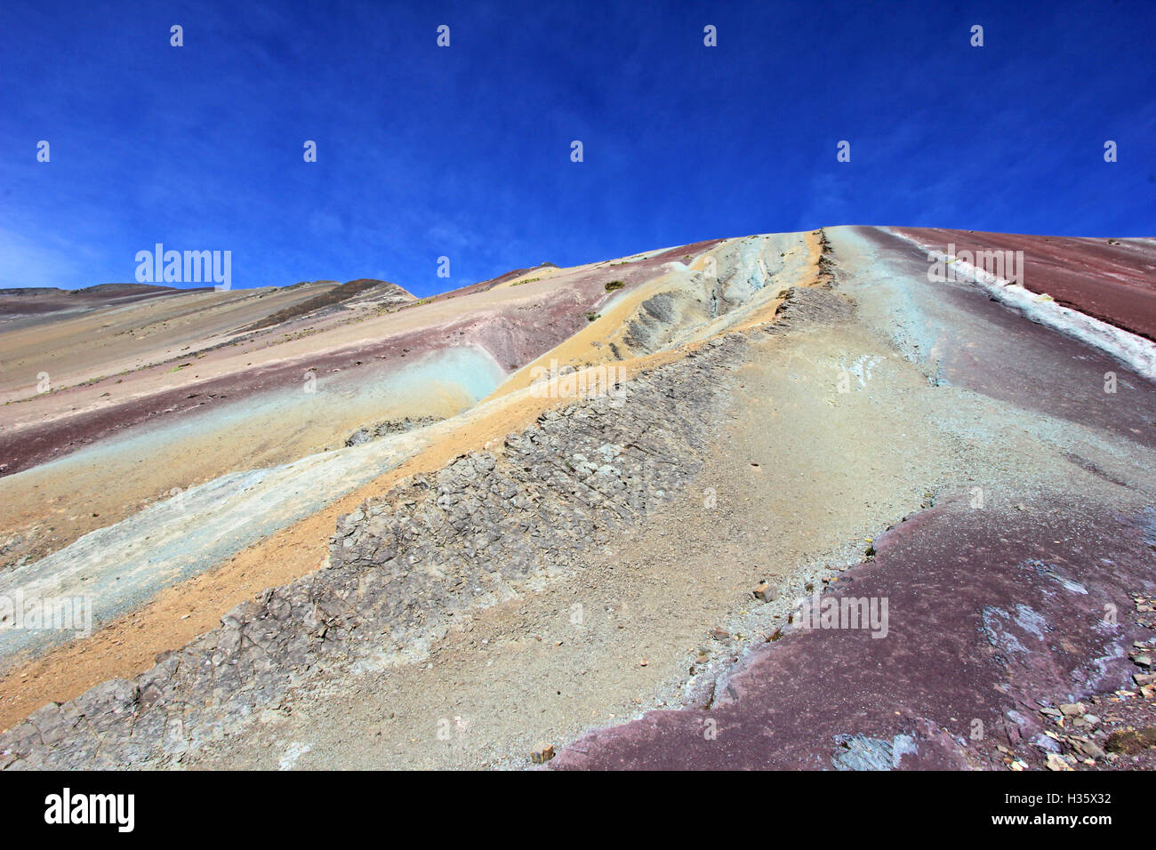 Along the hike up to the Rainbow Mountain near Cusco Peru. Not less ...