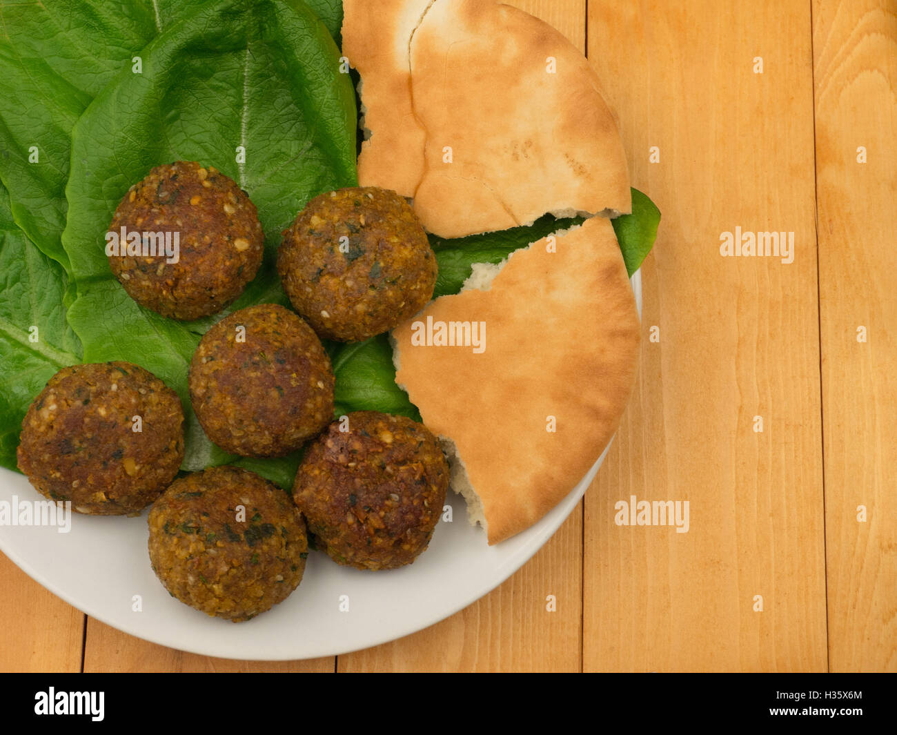 Falafel with salad top view Stock Photo - Alamy