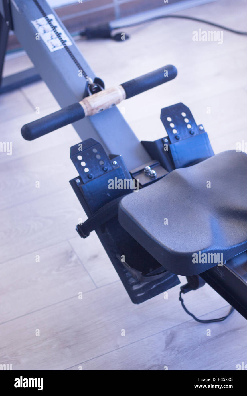 Gym exercise rowing machine static rower in fitness studio Stock Photo ...
