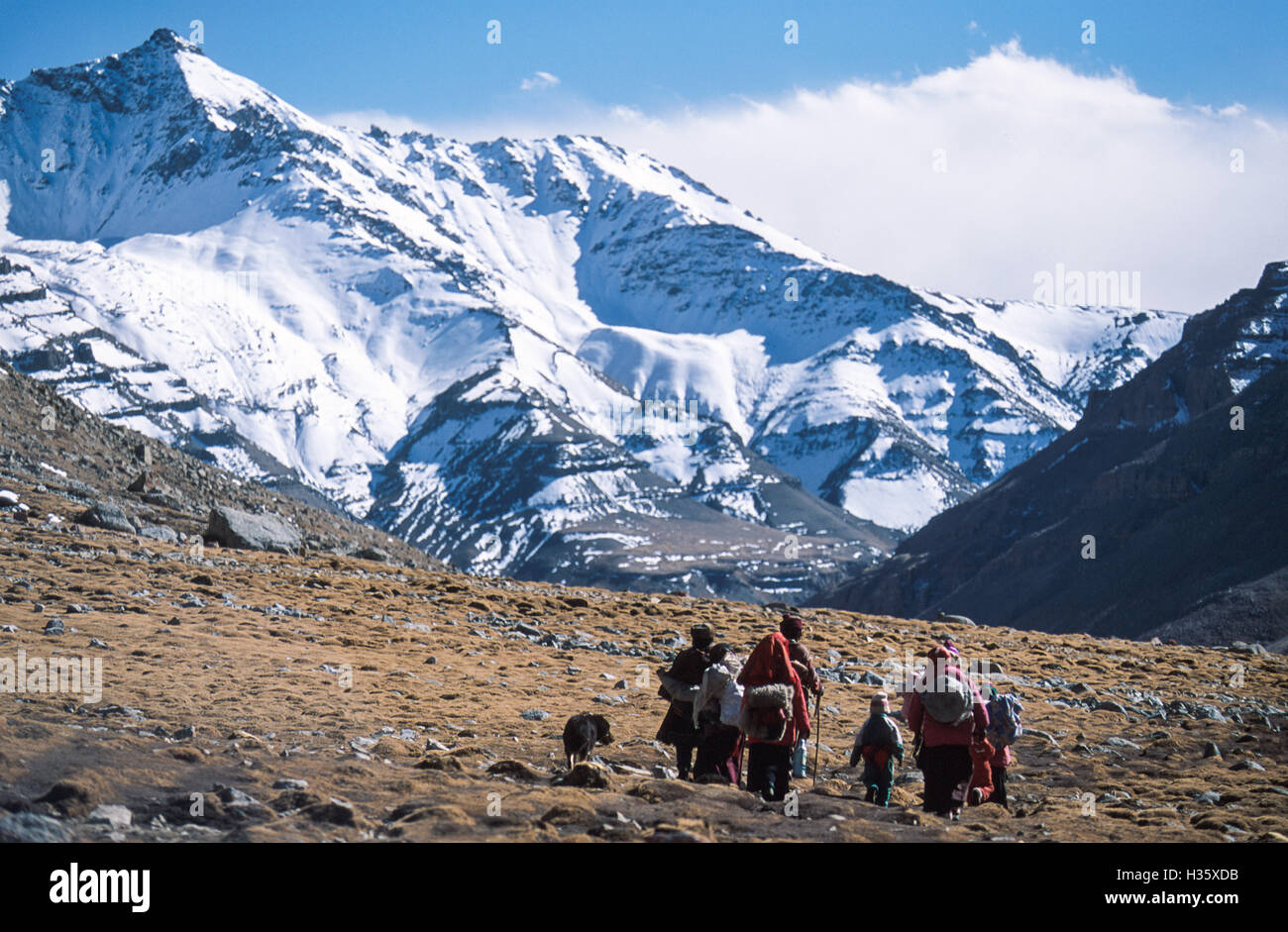 Tibetan family in the eastern valley known as Lham Chu as they make ...