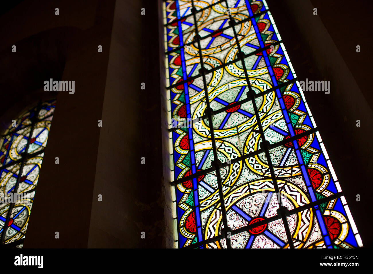 Frampton MAnsell church stained glass window Stock Photo - Alamy