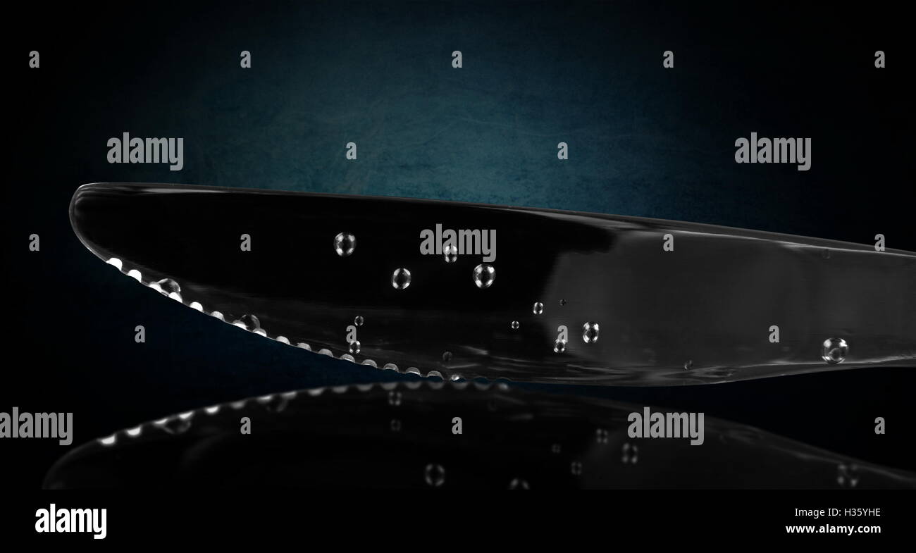 knife with drops on black,shallow DOF Stock Photo - Alamy