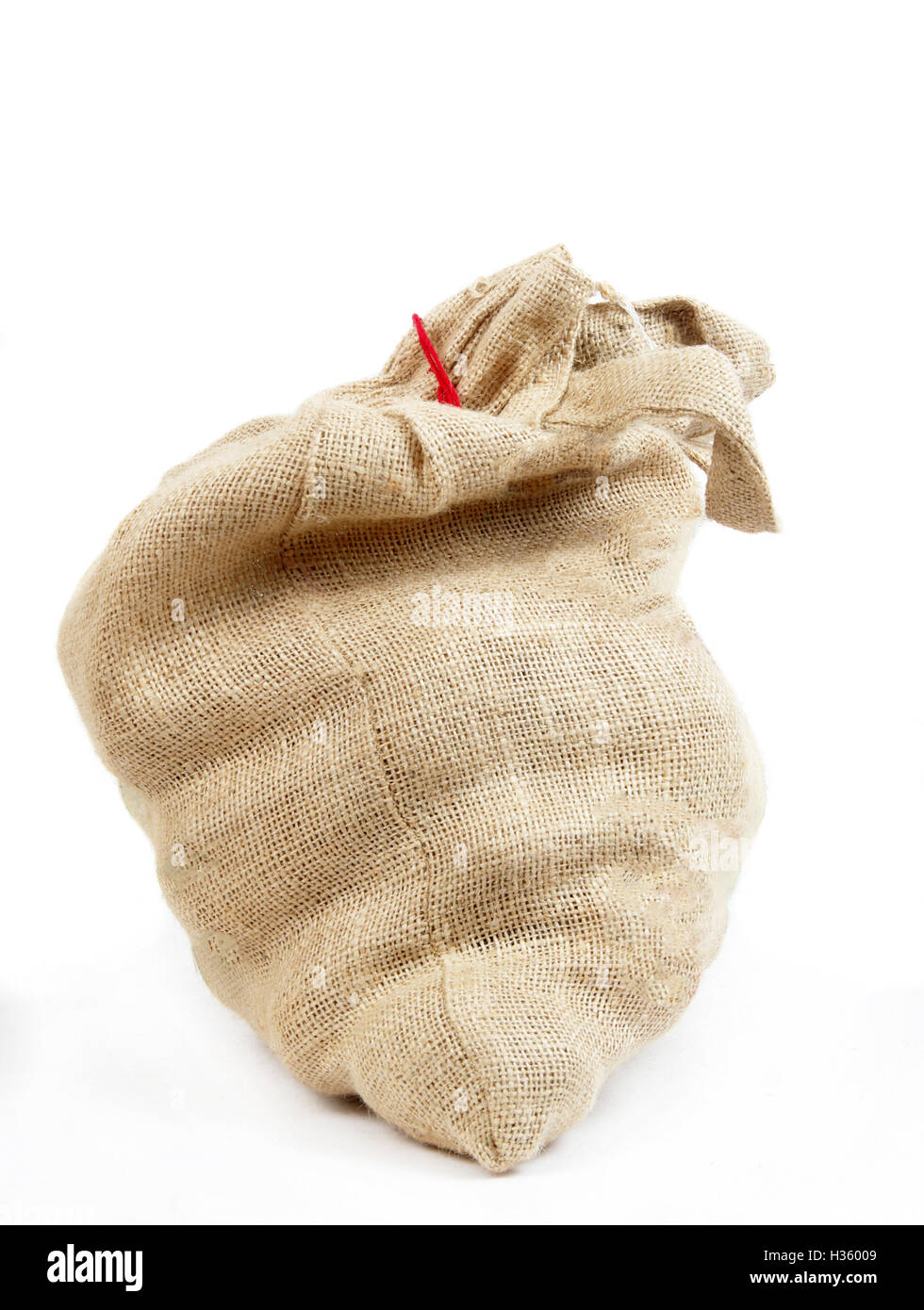 old fabric bag on white Stock Photo - Alamy