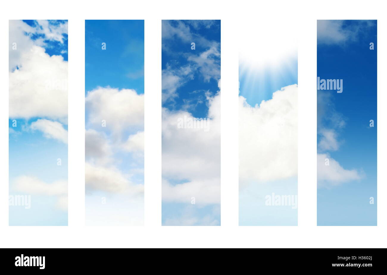 blue sky collage on white Stock Photo - Alamy