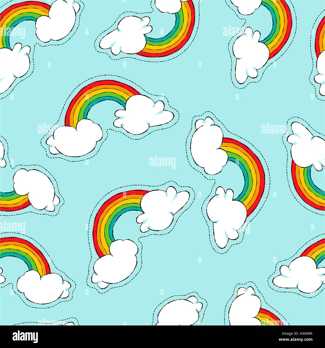 Cute kid doodle pattern Stock Vector Images - Alamy