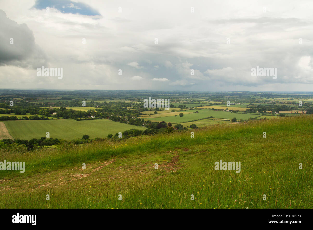 Cloudy view over the Chilterns in Buckinghamshire, England Stock Photo ...