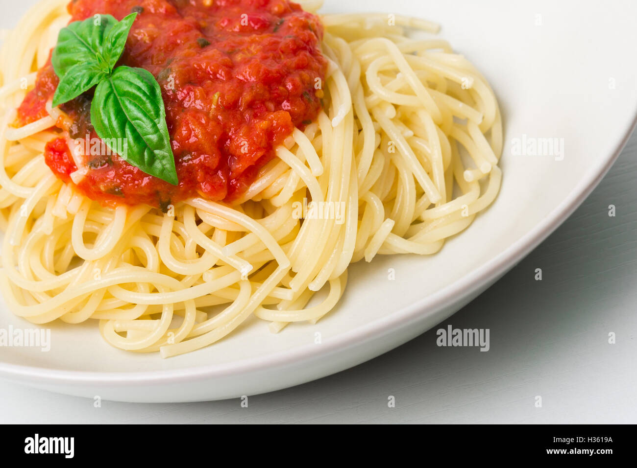 Original Italian Spaghetti with fresh tomato sauce and fresh basil ...