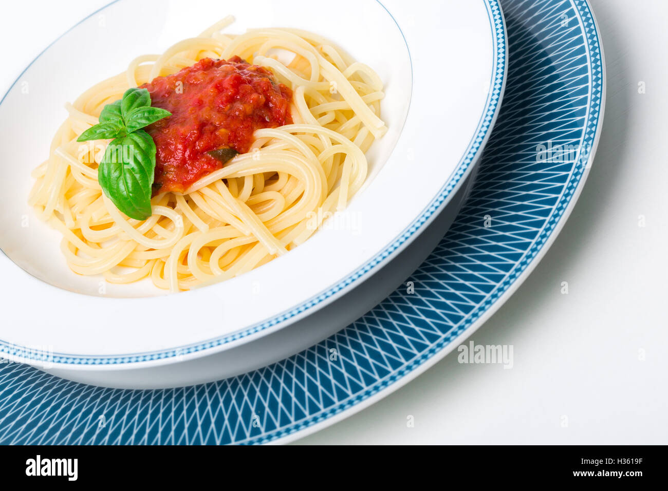 Original Italian Spaghetti with fresh tomato sauce and fresh basil ...