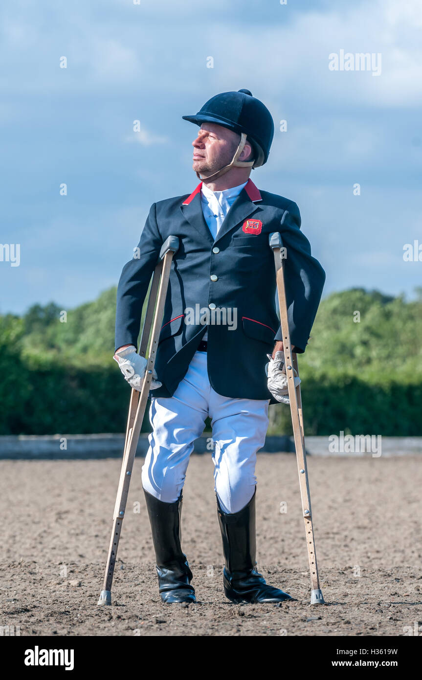 Lee Pearson, paralympian dressage competitor, at Hickstead Showground ...