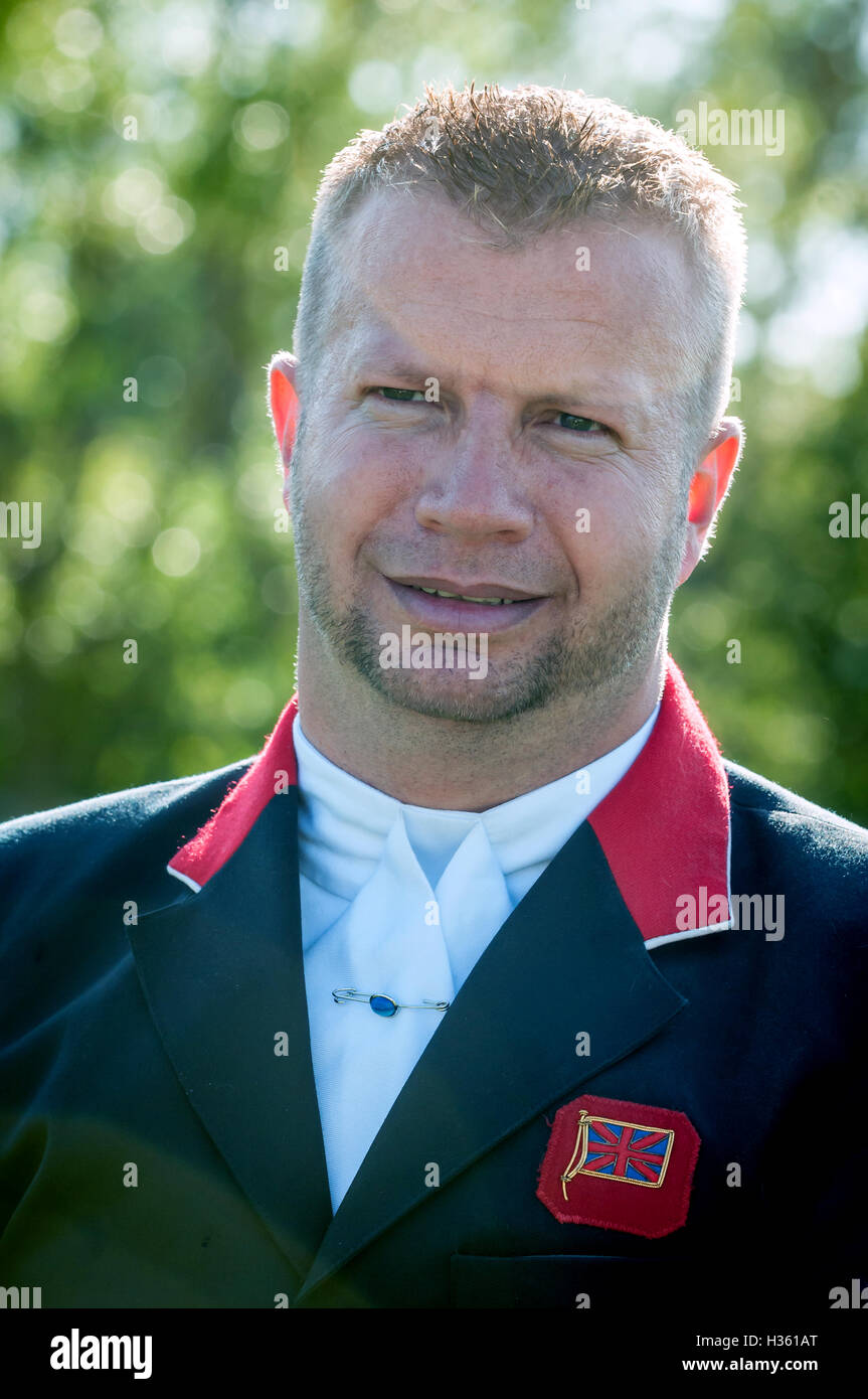 Lee Pearson, paralympian dressage competitor, at Hickstead Showground ...