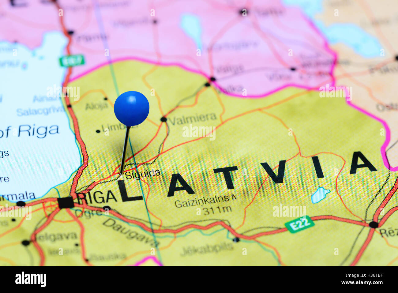 Sigulda map hi-res stock photography and images - Alamy