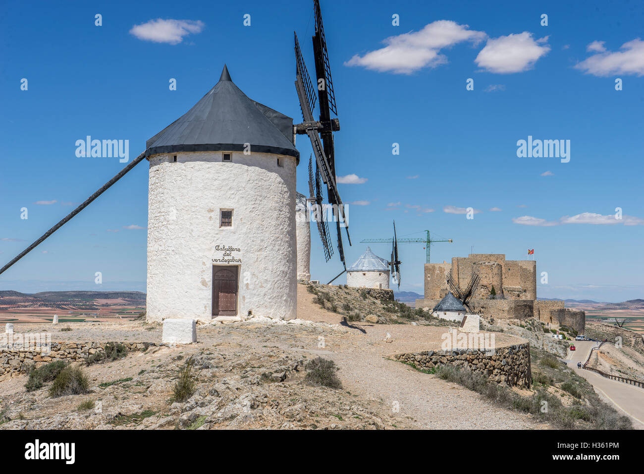 Medieval, windmills of Consuegra in Toledo City, were used to grind ...
