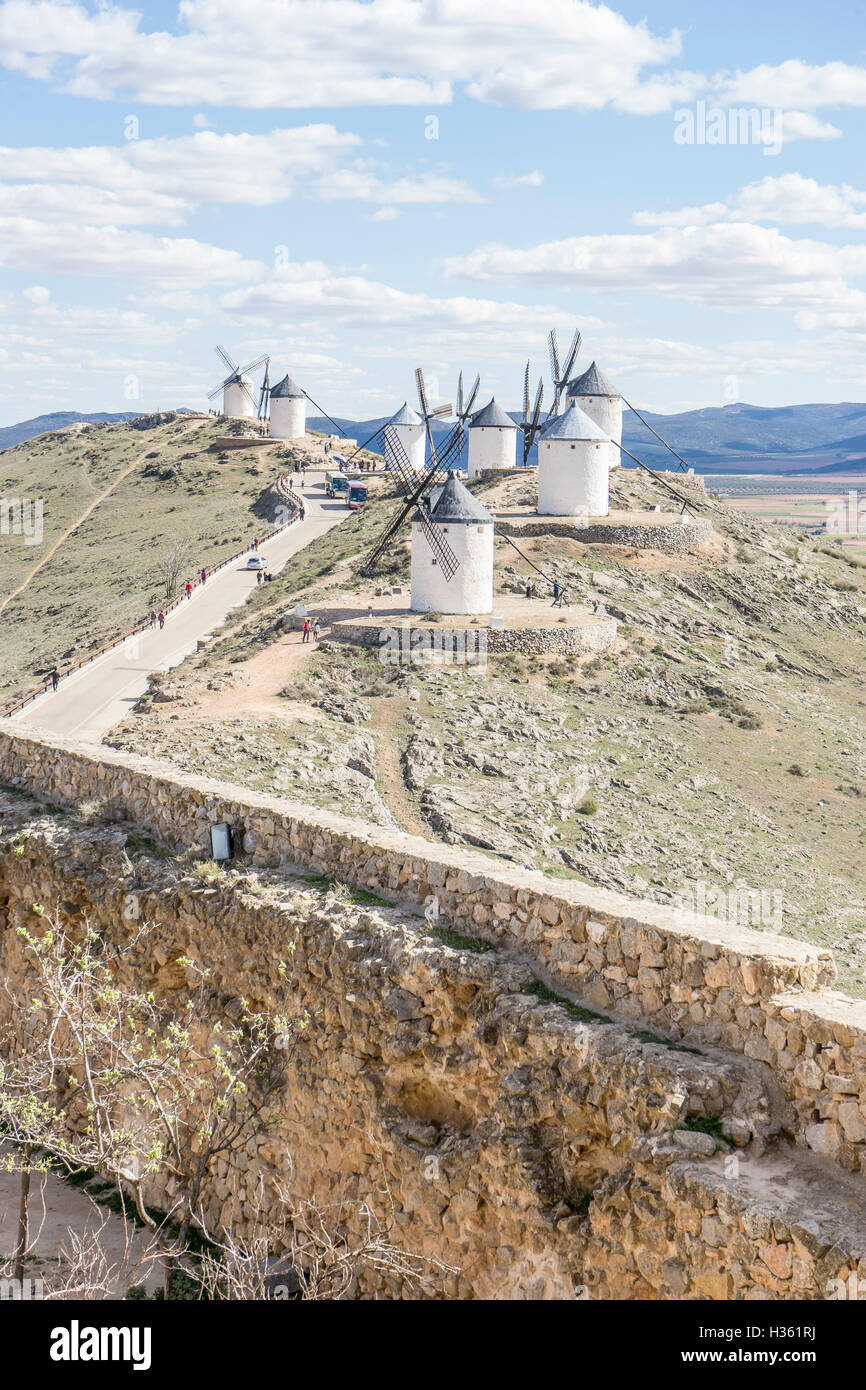 medieval castle town of Consuegra in Toledo, Spain Stock Photo - Alamy
