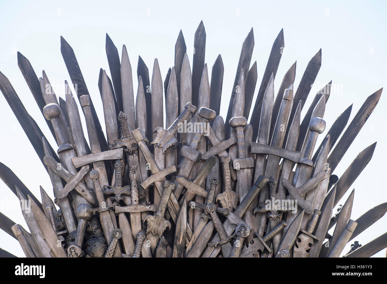 Art, royal throne made of iron swords, seat of the king, symbol of ...