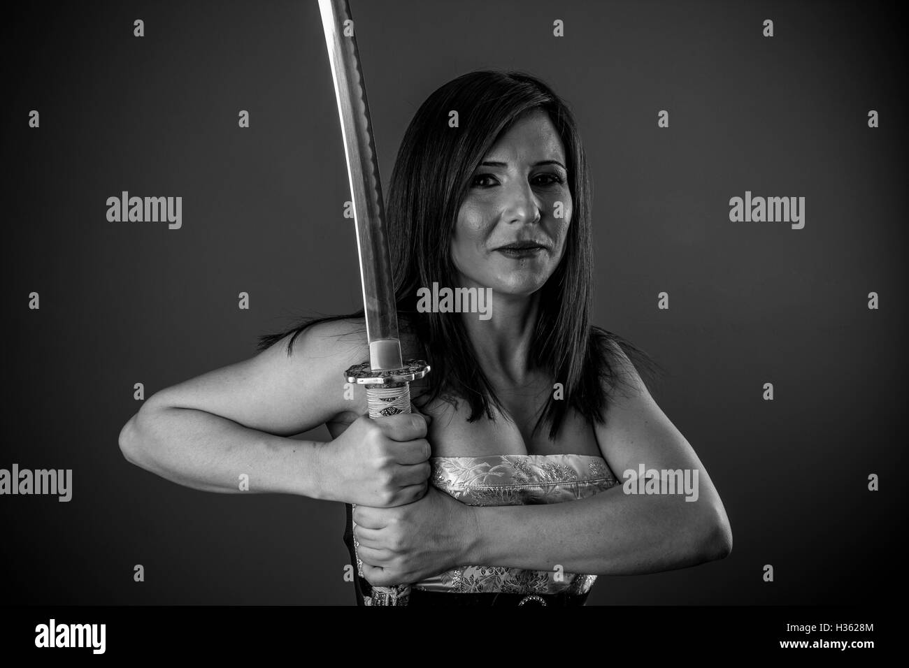 depressed, brunette woman with sad and sorry face, concept of sadness ...