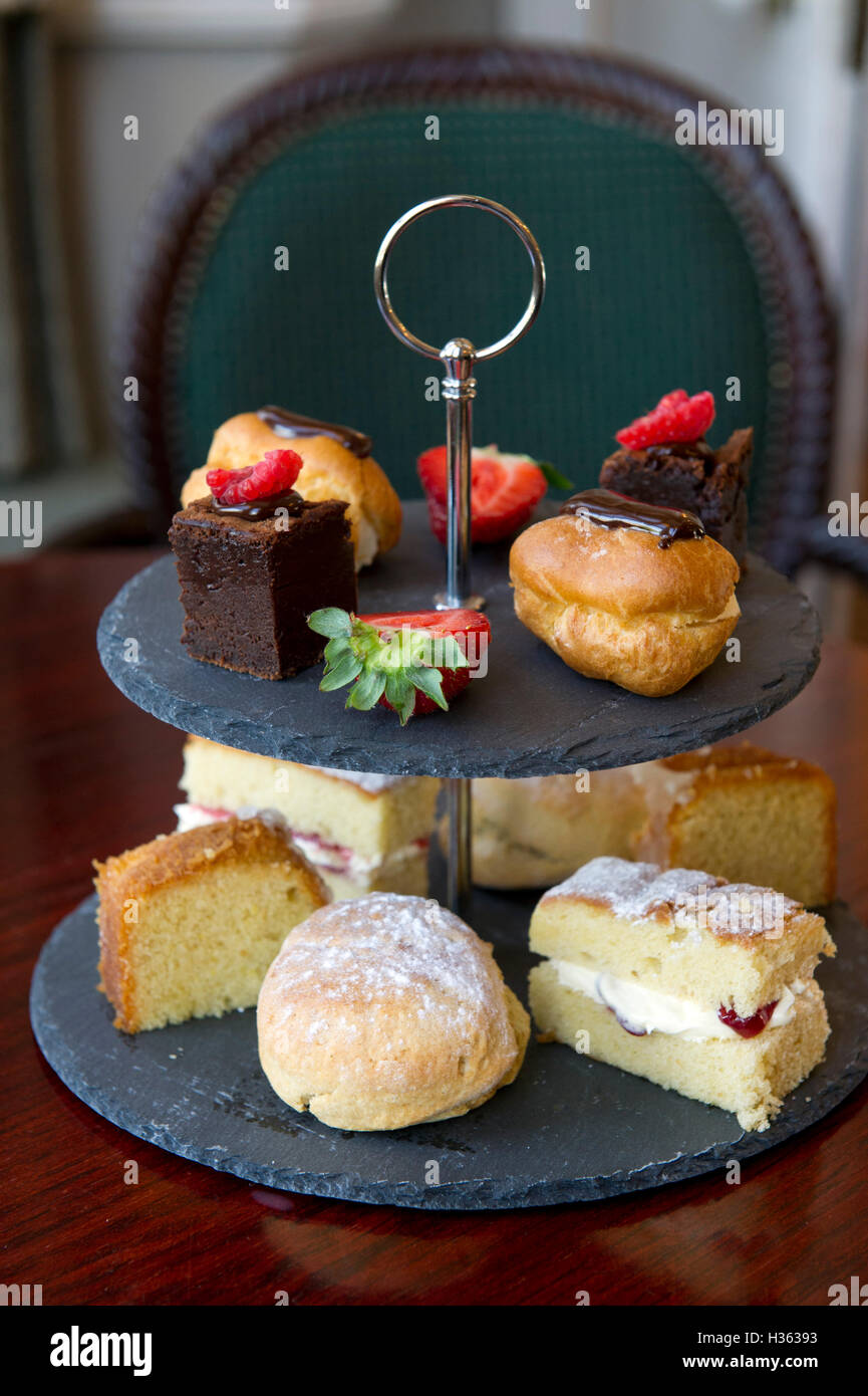 Afternoon tea with a selection of cakes Stock Photo - Alamy