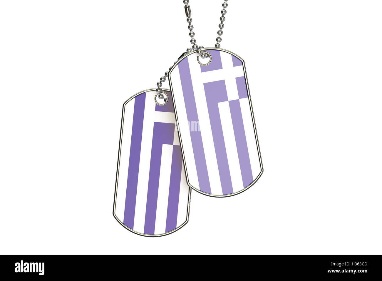 Greek Dog Tags, 3D rendering isolated on white background Stock Photo ...