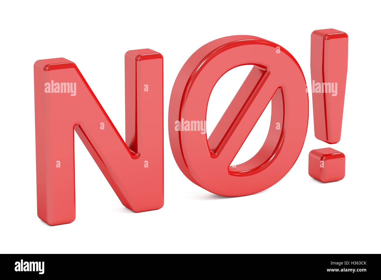 No Sign Forbidden, 3D rendering isolated on white background Stock ...