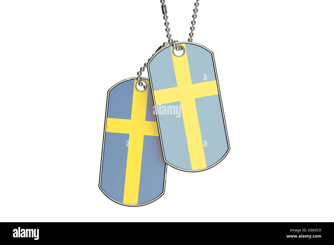 Swedish Dog Tags, 3D rendering isolated on white background Stock Photo ...
