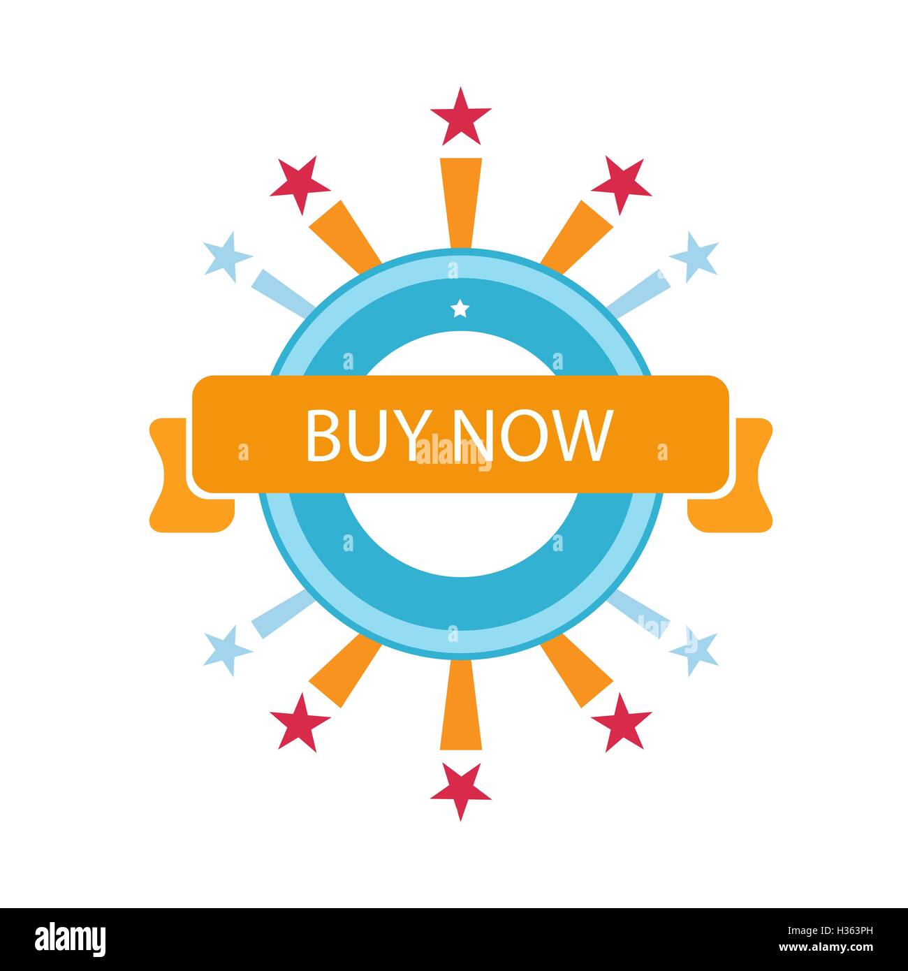 buy now circle button isolated on white background Stock Vector Image ...