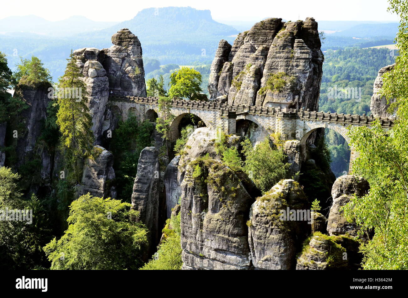 Bridge named Bastei in Saxon Switzerland Germany Stock Photo - Alamy