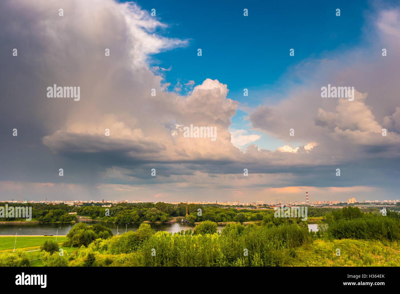 Beautiful natural landscape at sunset Stock Photo - Alamy