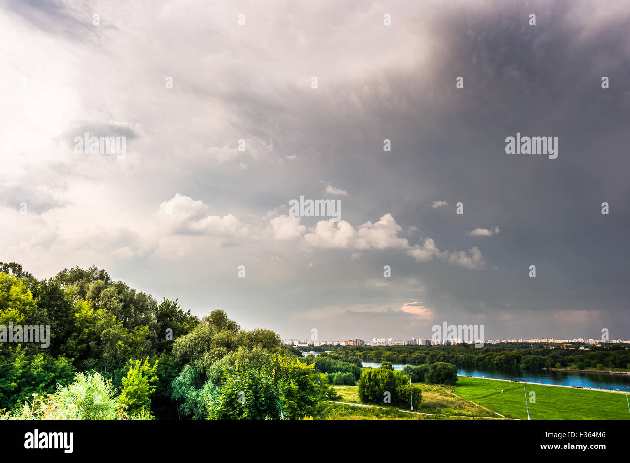 Beautiful natural landscape at sunset Stock Photo - Alamy
