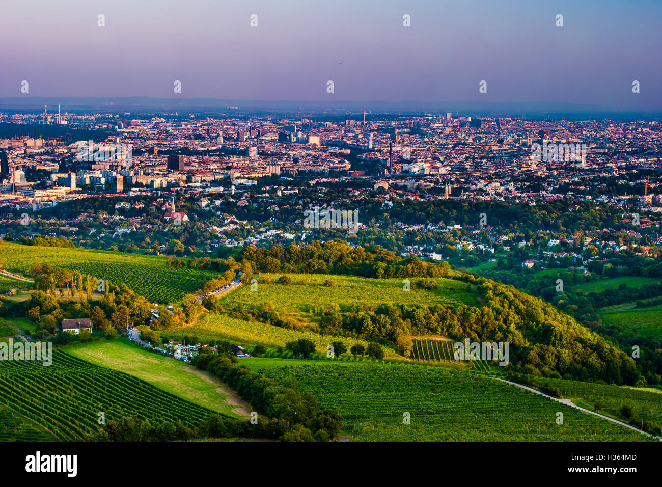 Vienna skyline and Danube River. Vienna, Austria Stock Photo - Alamy