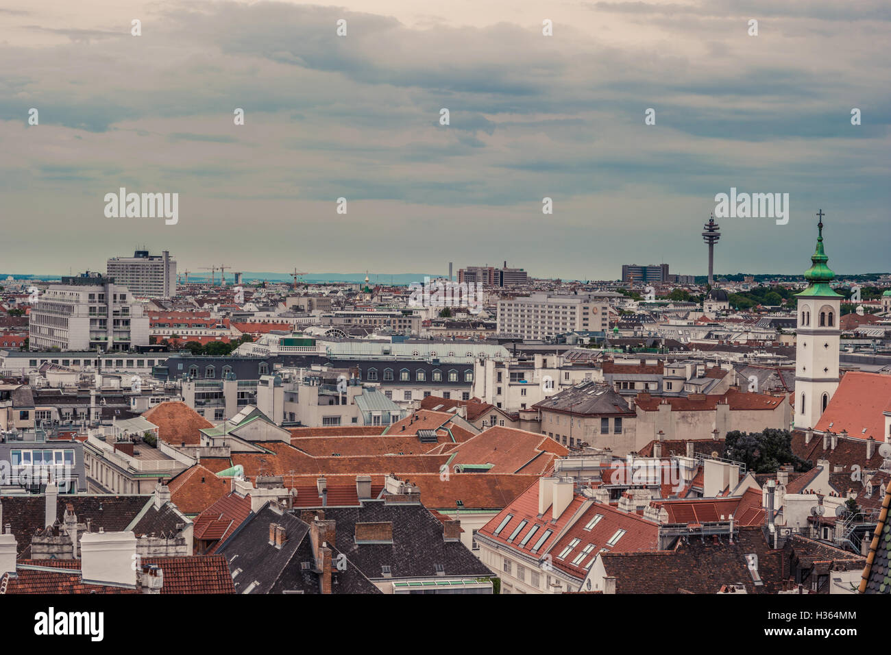 Aerial view over the rooftops of Vienna Stock Photo - Alamy