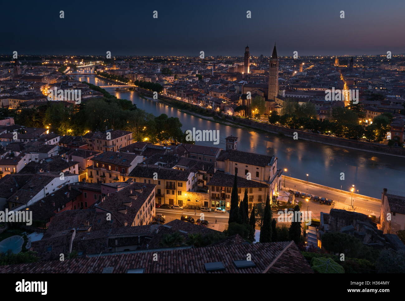 Aerial view of Verona. Italy Stock Photo - Alamy