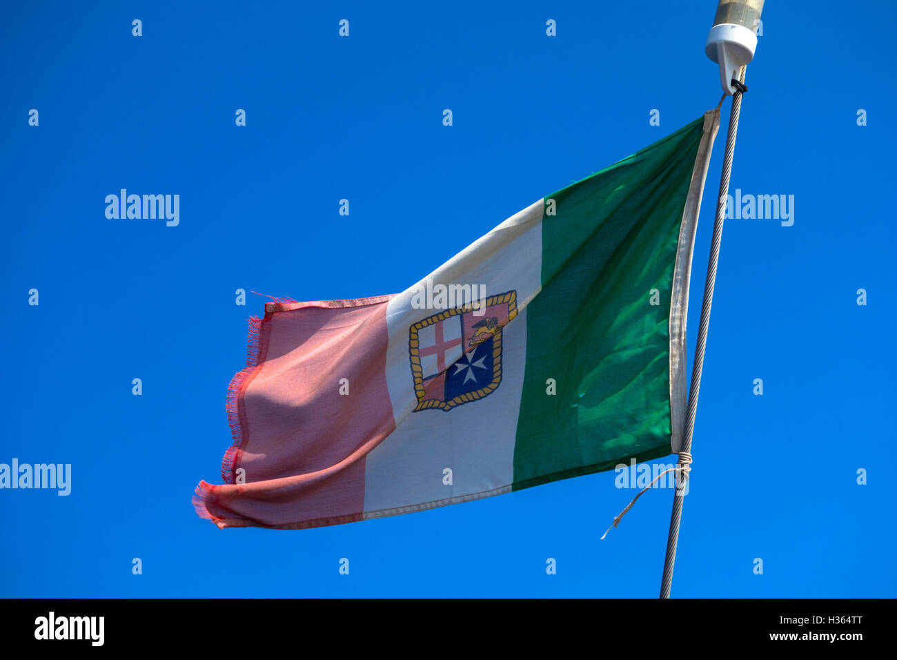 Italian ship flag Stock Photo - Alamy