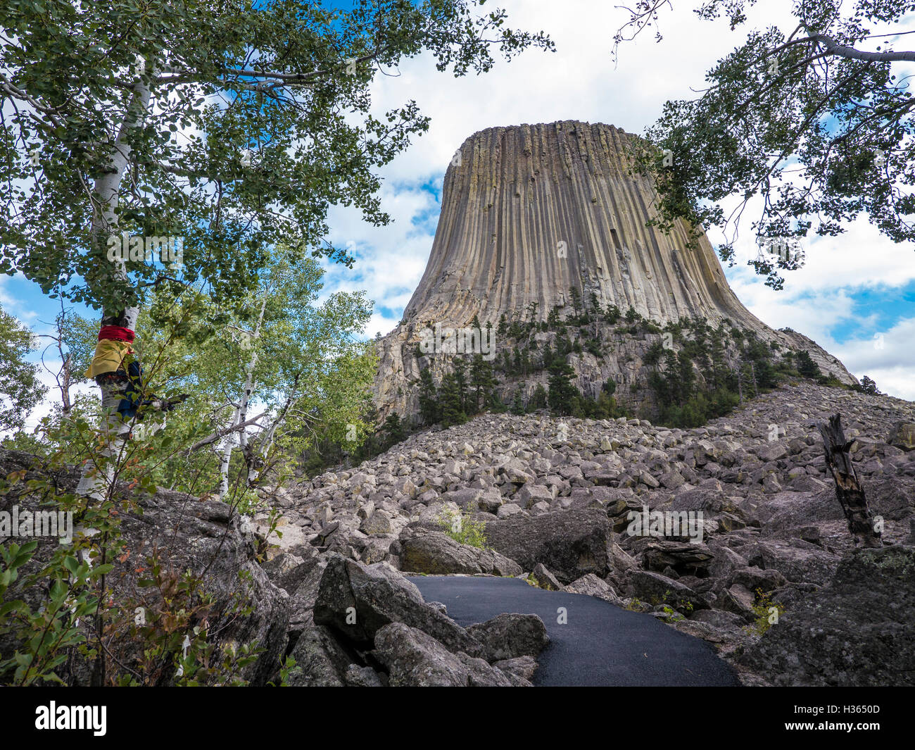 Devil's Tower and Lakota Indian prayer ties from the Tower Trail, Devil ...