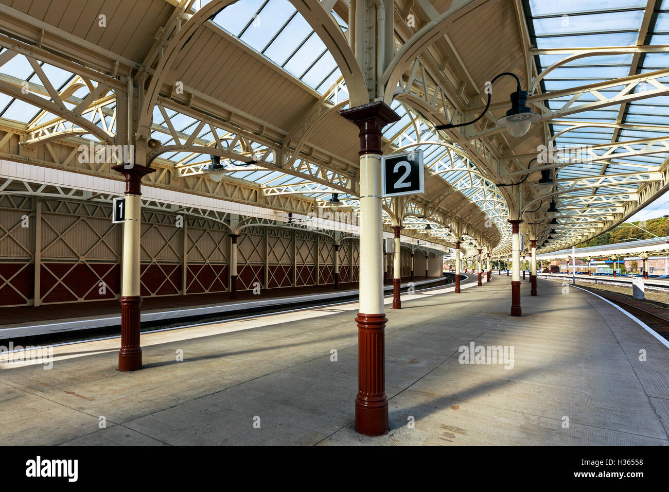 Restored 1903 railwa station at Wemyss Bay, Renfrewshire, Scotland, UK ...