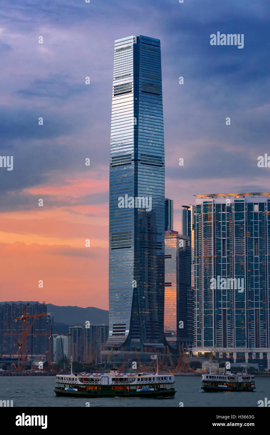 The famous Star ferries, and the International Commerce Center ICC ...