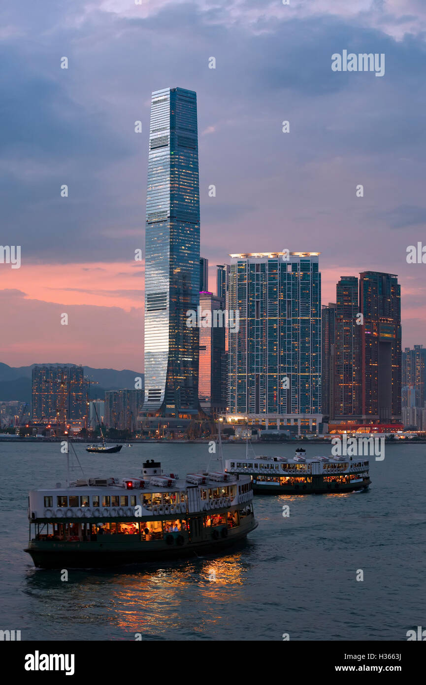 The famous Star ferries, and the International Commerce Center ICC ...