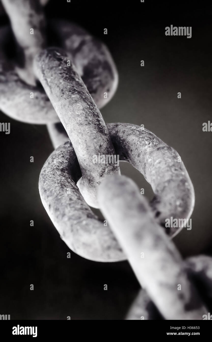Strong chain black background concept abstract single linked Stock ...
