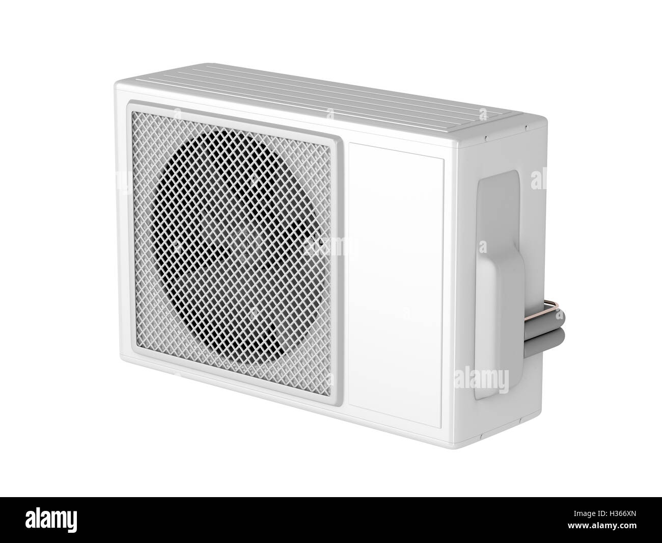 Outdoor unit of split system air conditioner isolated on white Stock ...