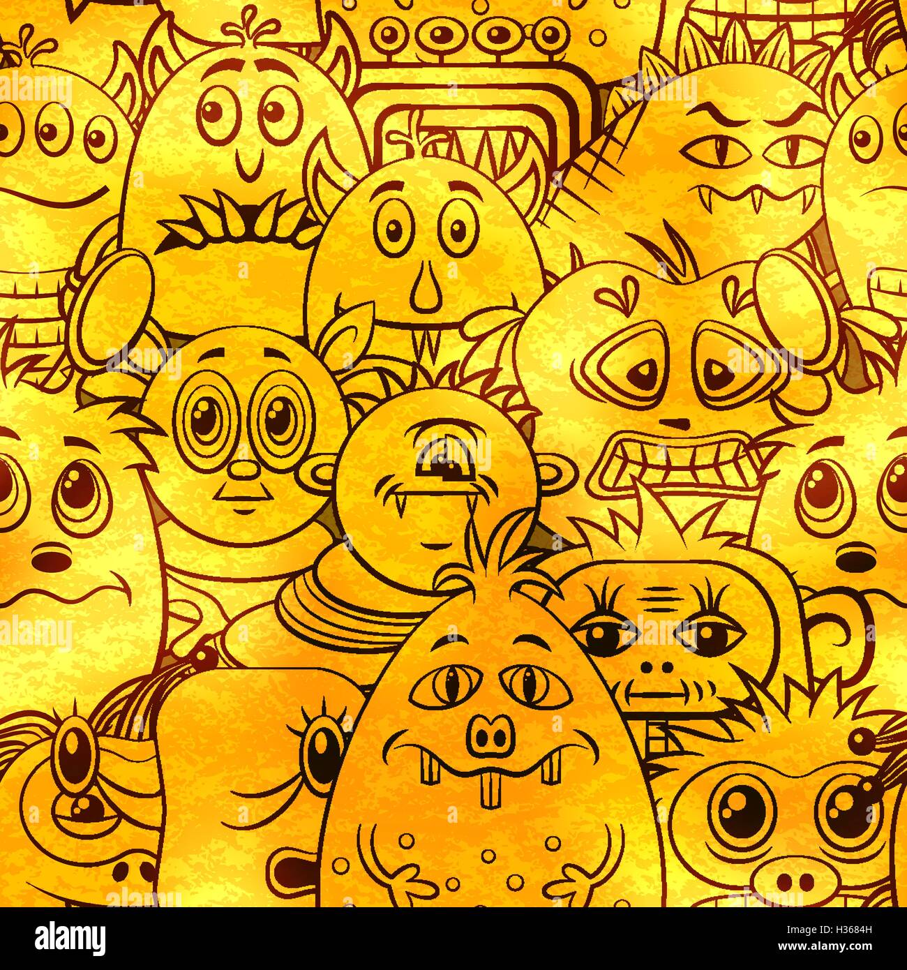 Cartoon Monsters Seamless Stock Vector Image & Art - Alamy