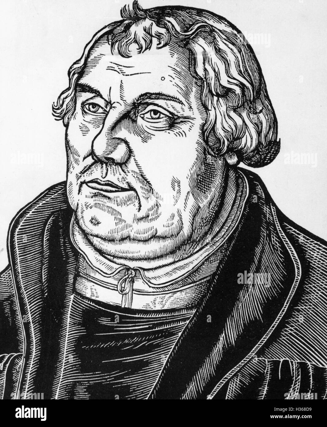 Woodcut of Martin Luther by Lucas Cranach Stock Photo - Alamy