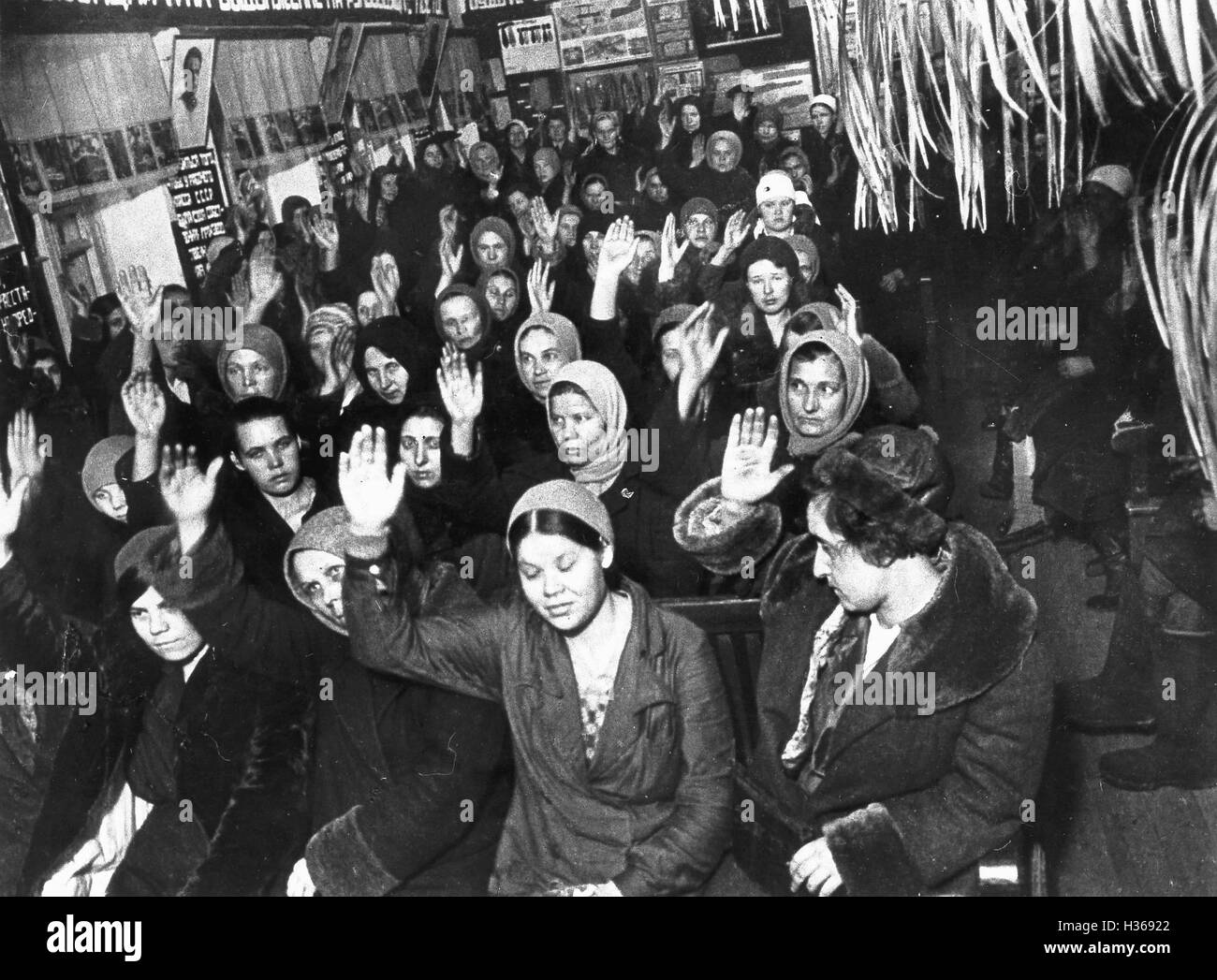 Collectivization of the agriculture in the USSR, around 1930 Stock ...
