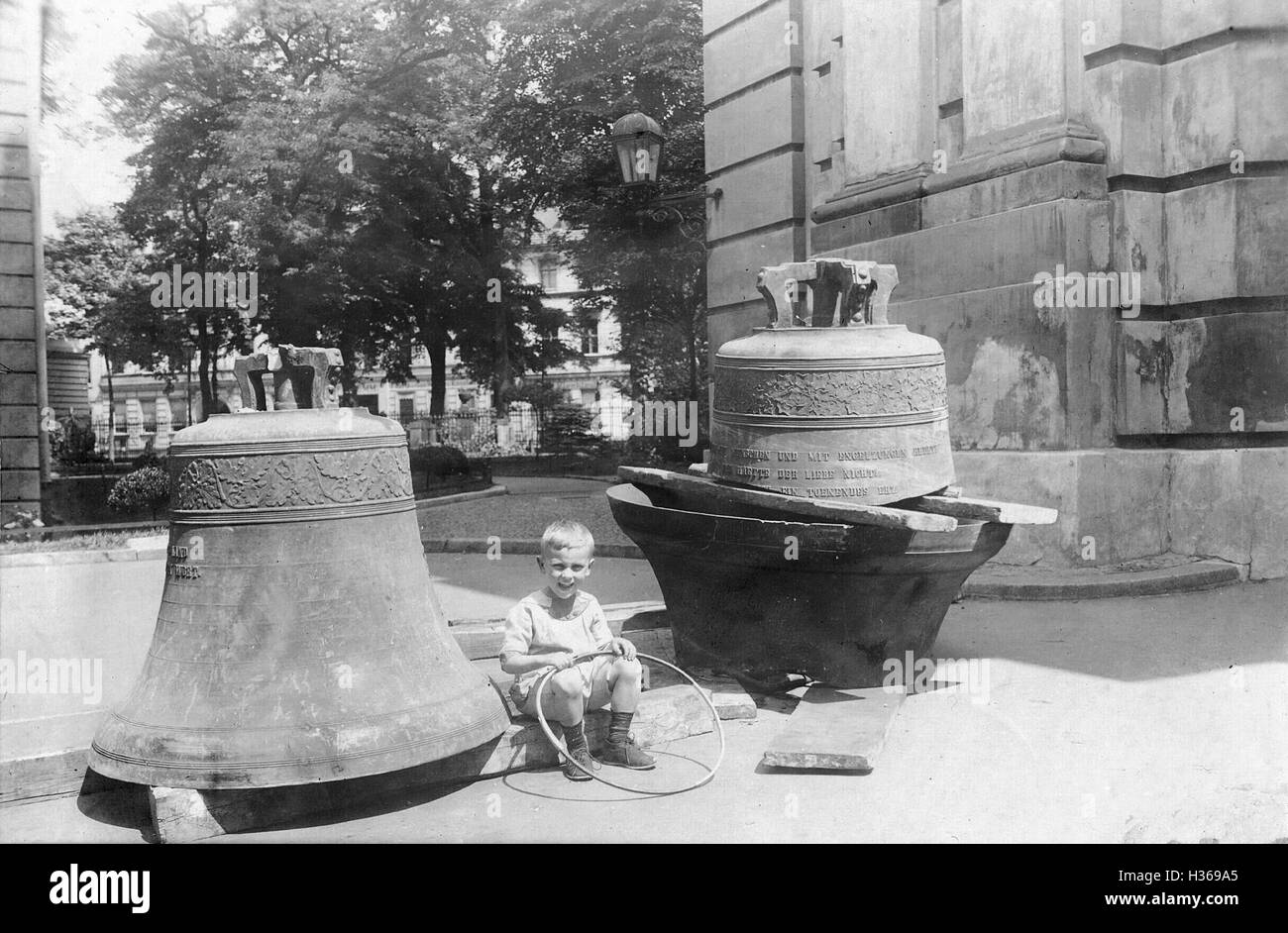 Bells ready to be melt down in Berlin during the First World War, 1917 ...