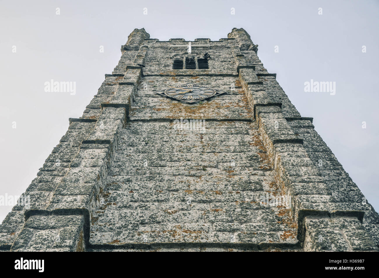 Old stone church tower Stock Photo - Alamy