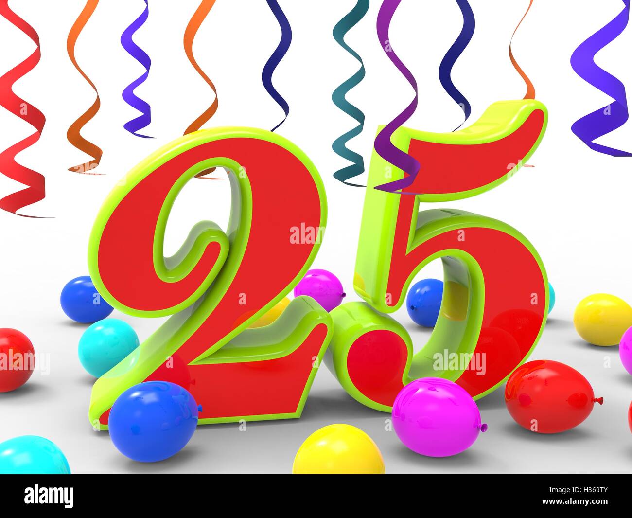 Number Twenty Five Party Shows Creativity And Colourful Innovati Stock ...