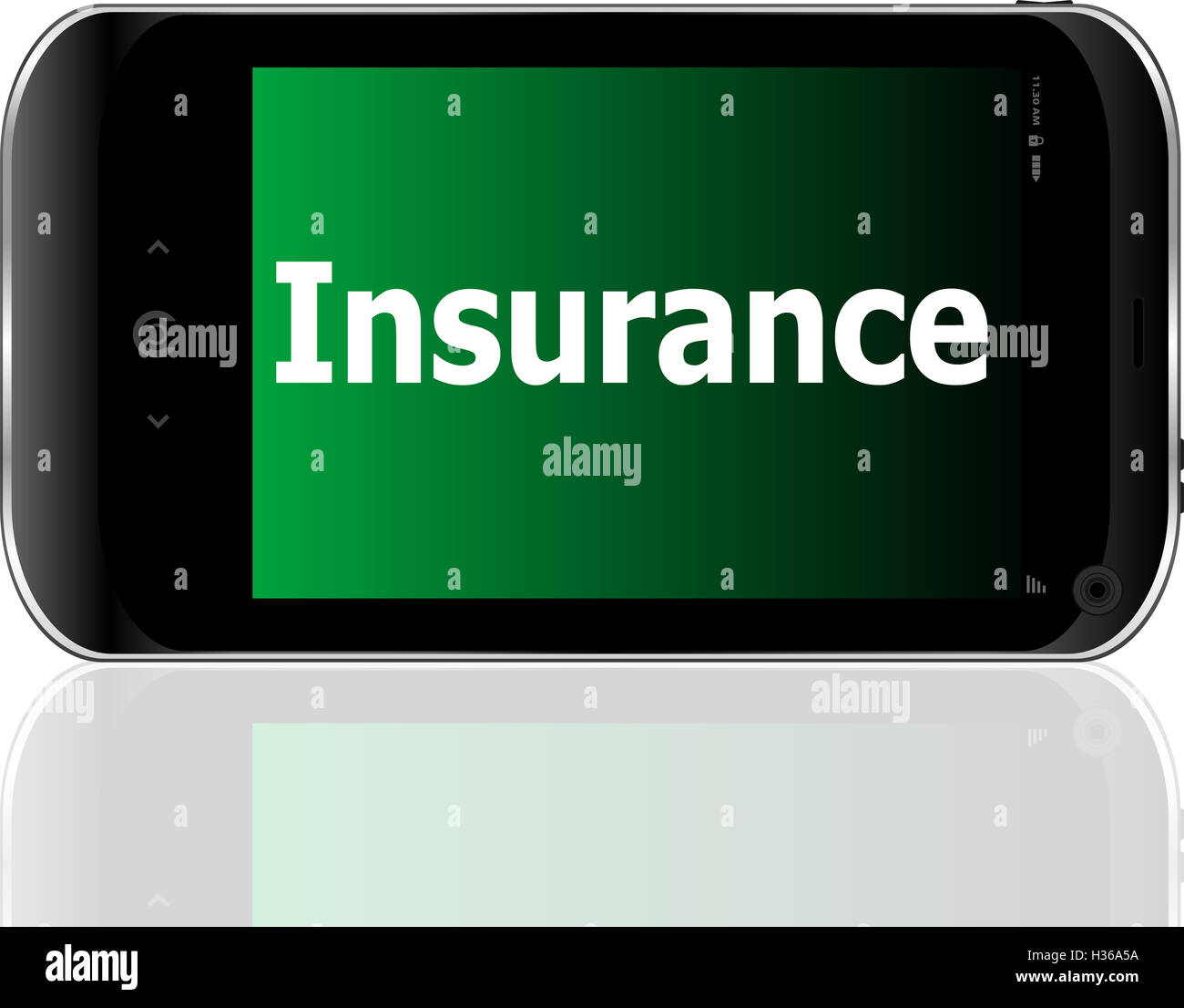smartphone with word insurance on display, business concept Stock Photo ...