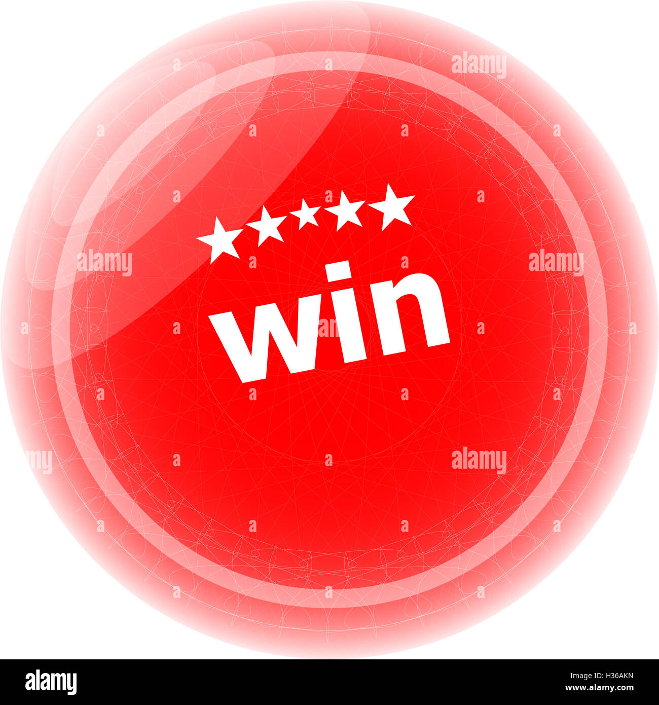 win on red rubber stamp over a white background Stock Photo - Alamy