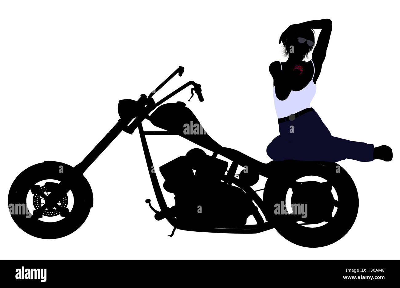 Female Biker Silhouette Stock Photo - Alamy