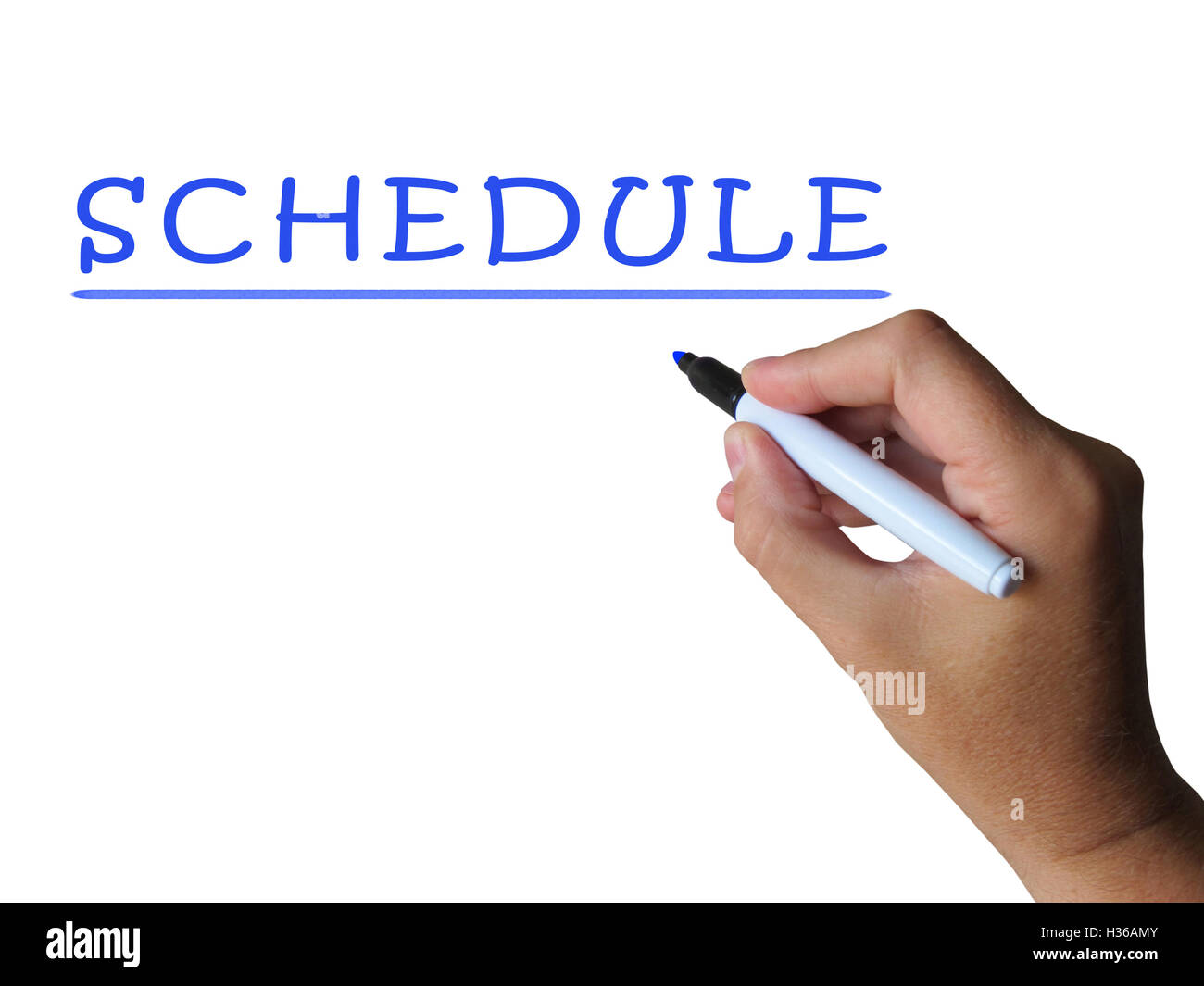 Schedule Word Shows Planning Time And Tasks Stock Photo - Alamy