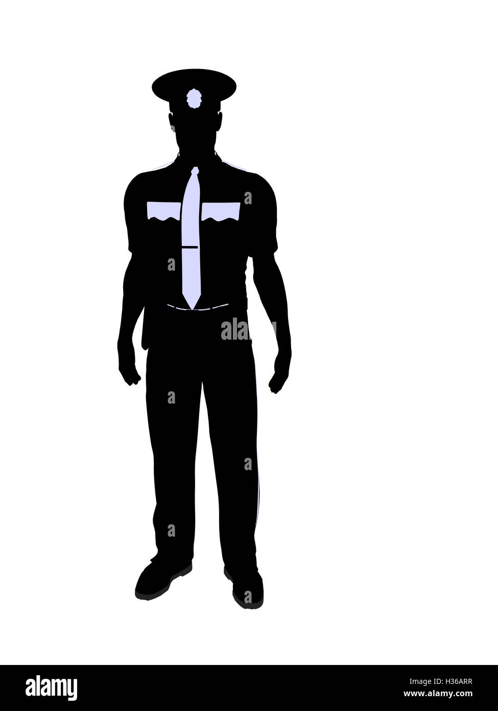Male Police Officer Illustration Silhouette Stock Photo - Alamy
