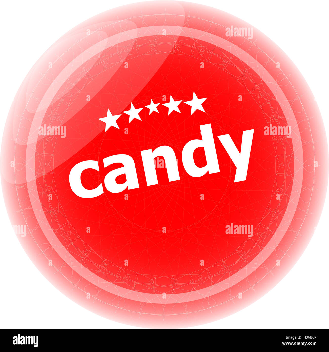 candy word stickers red button, web icon button Stock Photo - Alamy